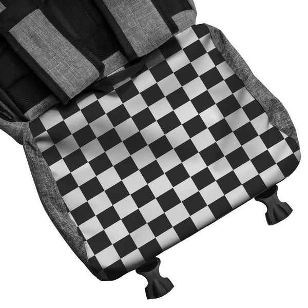 Custom Name Black & White Checkered Penryn Backpack – Teegarb
